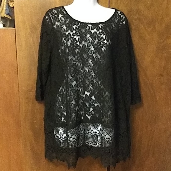 Kate & Mallory | Tops | Nwt Kate Mallory Black Lace Top | Poshmark